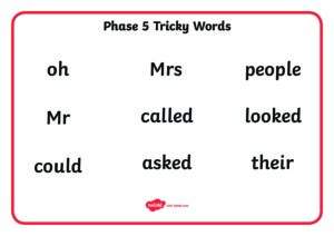phase 5 tricky words - St Finbar's Catholic Primary School